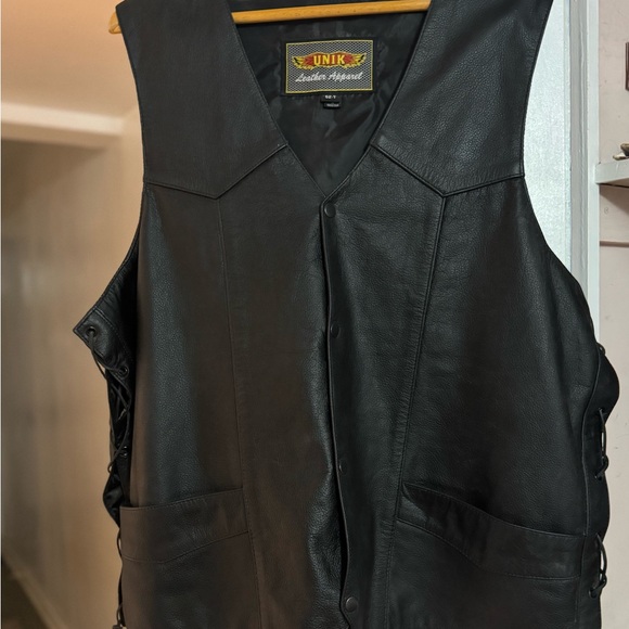 Unik | Other | Unik Black Leather Vest | Poshmark